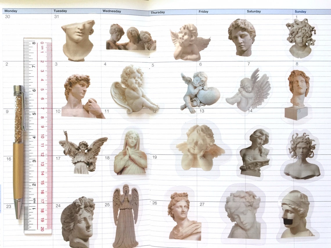 20 World Famous Sculpture Stickers Medusa Hair Snake Haired Gorgon ...