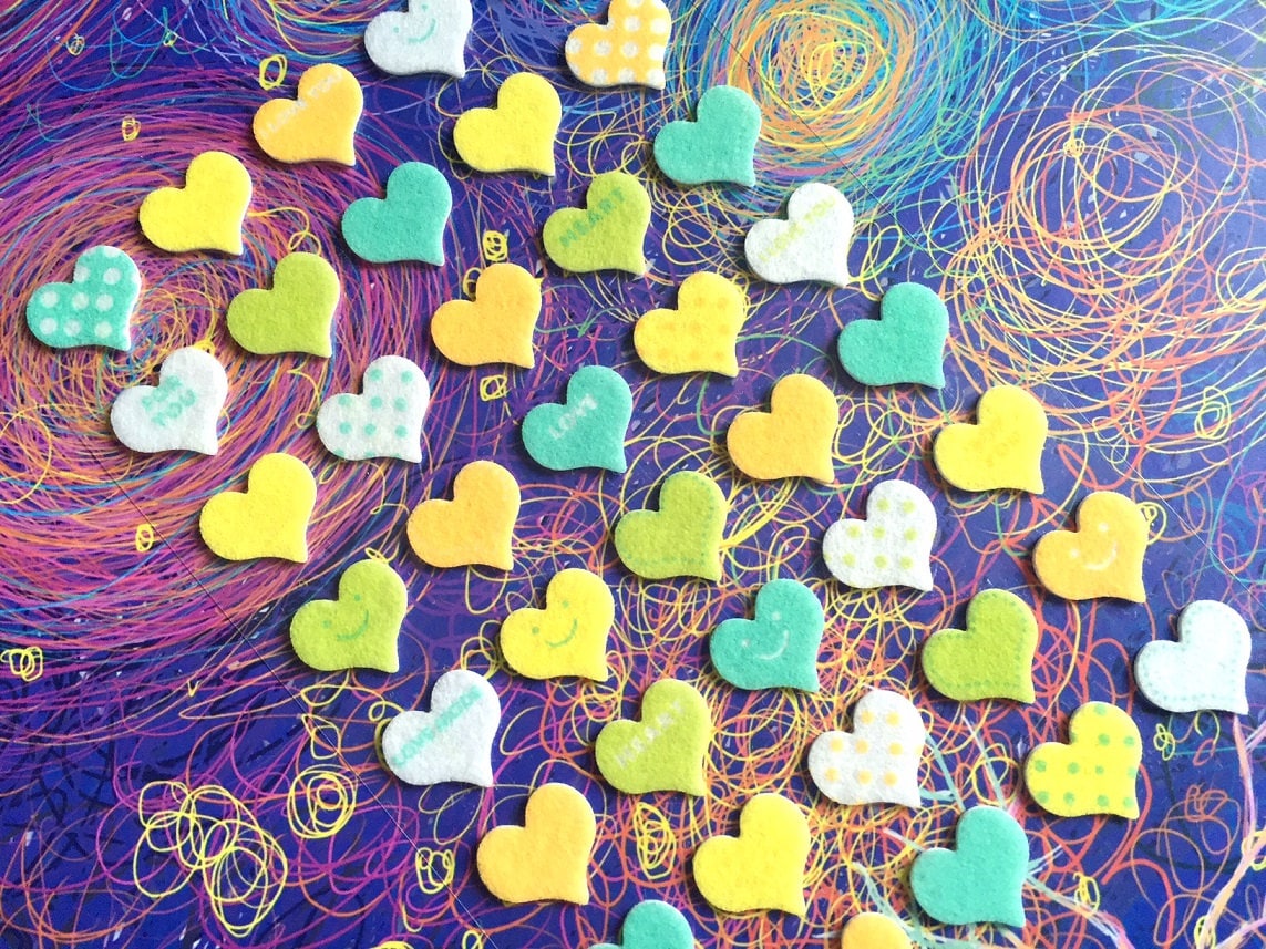 Simple Heart Shape Sticker Sweet Heart Pure Heart Rainbow | Etsy