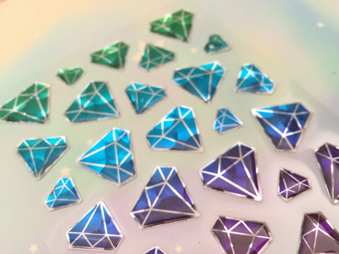 Rainbow Diamond Sticker Crystal Gemstone Epoxy Sticker Gradient ...