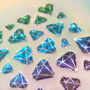 Rainbow Diamond Sticker Crystal Gemstone Epoxy Sticker Gradient ...