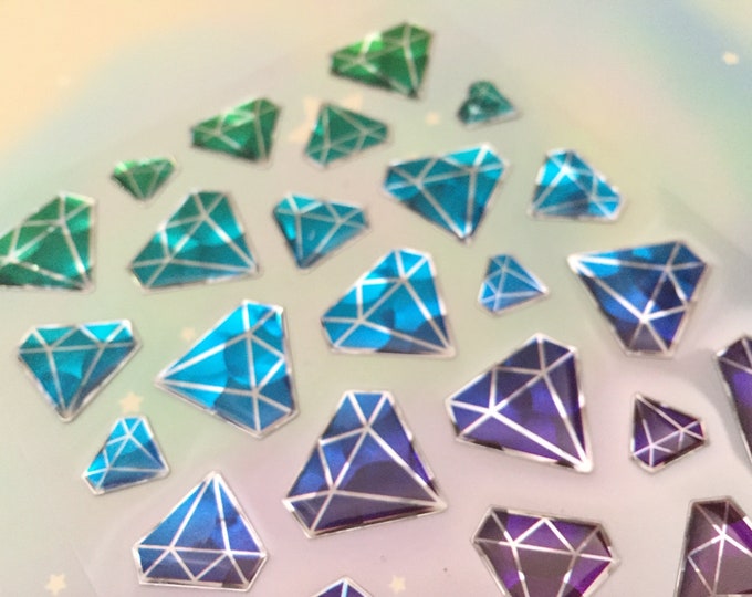 Rainbow Diamond Sticker Crystal Gemstone Epoxy Sticker - Etsy