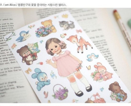 Paper Doll Mate Sticker Vintage Doll Sweet Girls Sticker Fancy - Etsy