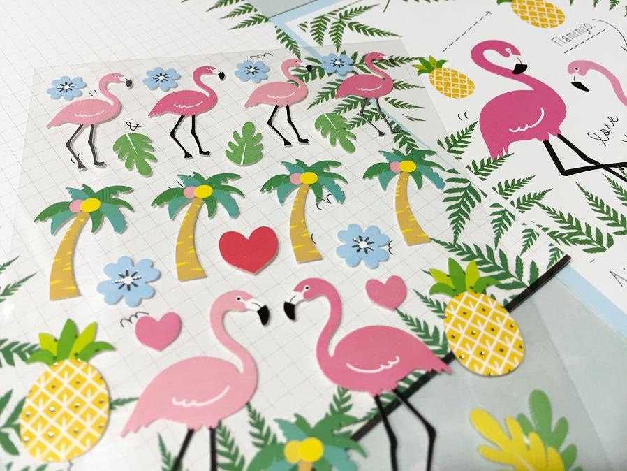 Flamingo Sticker Flamingo Bird Pink Bird Sticker Palm Tree - Etsy