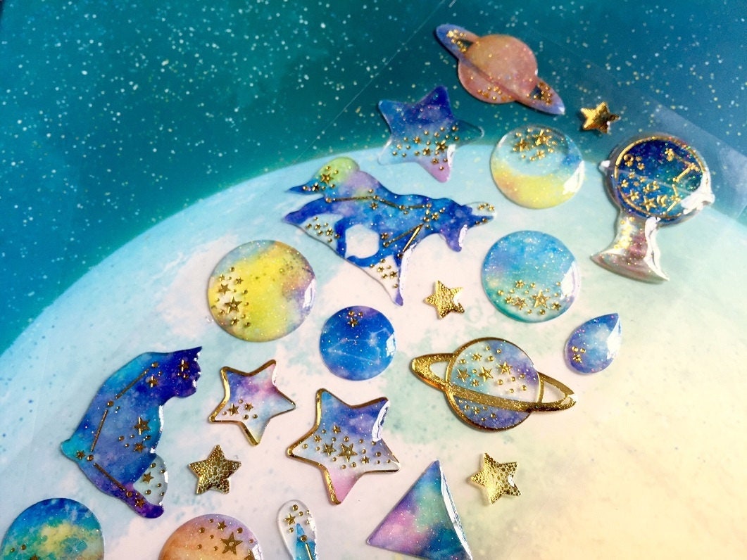 Outer Space Sticker Colorful Star Constellations Galaxy | Etsy