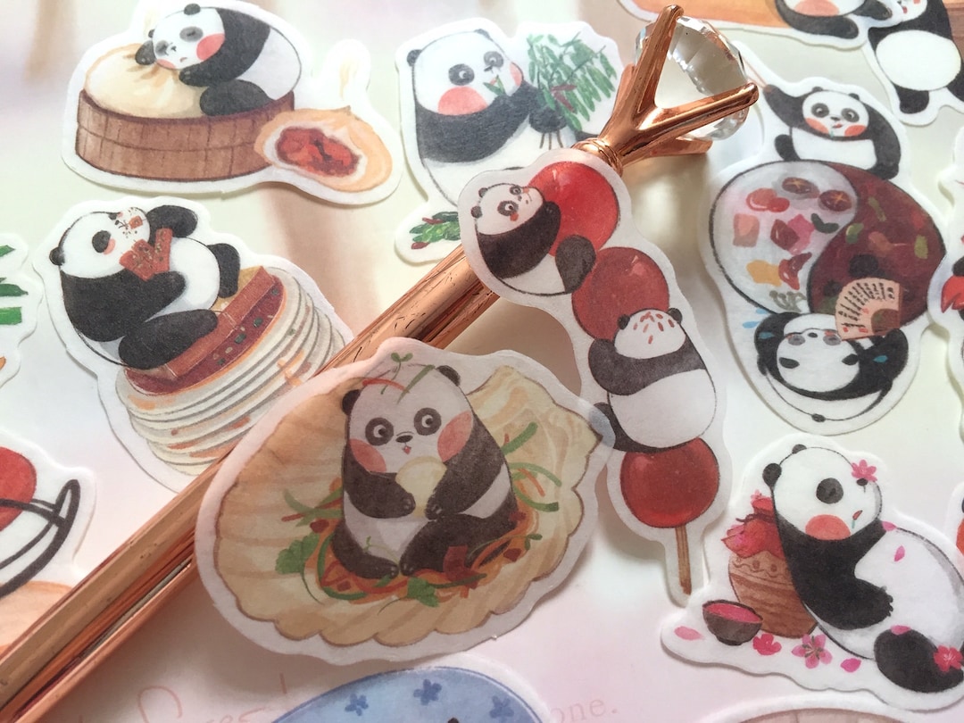 20 Funny Panda Sticker Gourmet Panda Cartoon Panda Foodie Asian Street ...