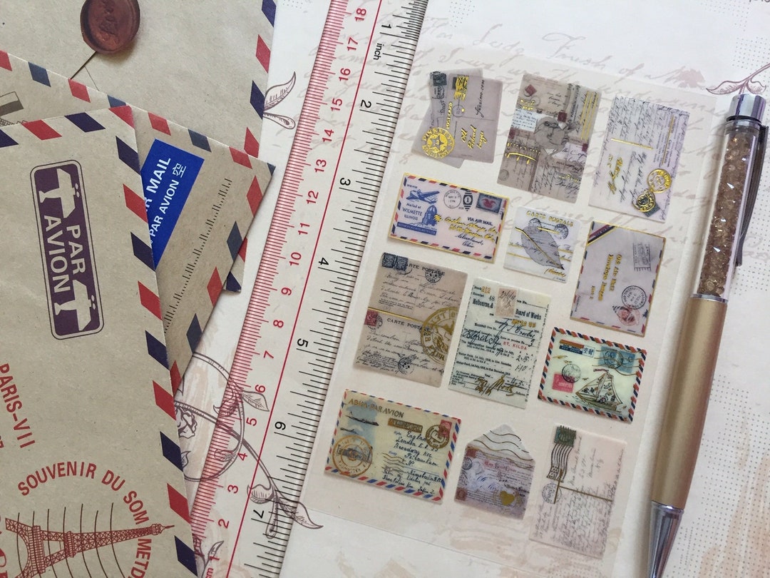 Mini Size Retro Vintage Envelope Europe Antique Letter Postcard Ancient ...
