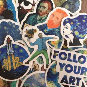 50 Van Gogh Painting Sticker Van Gogh Vincent Van Gogh Themed Paintings ...