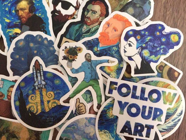 50 Van Gogh Painting Sticker Van Gogh Vincent Van Gogh Themed Paintings ...