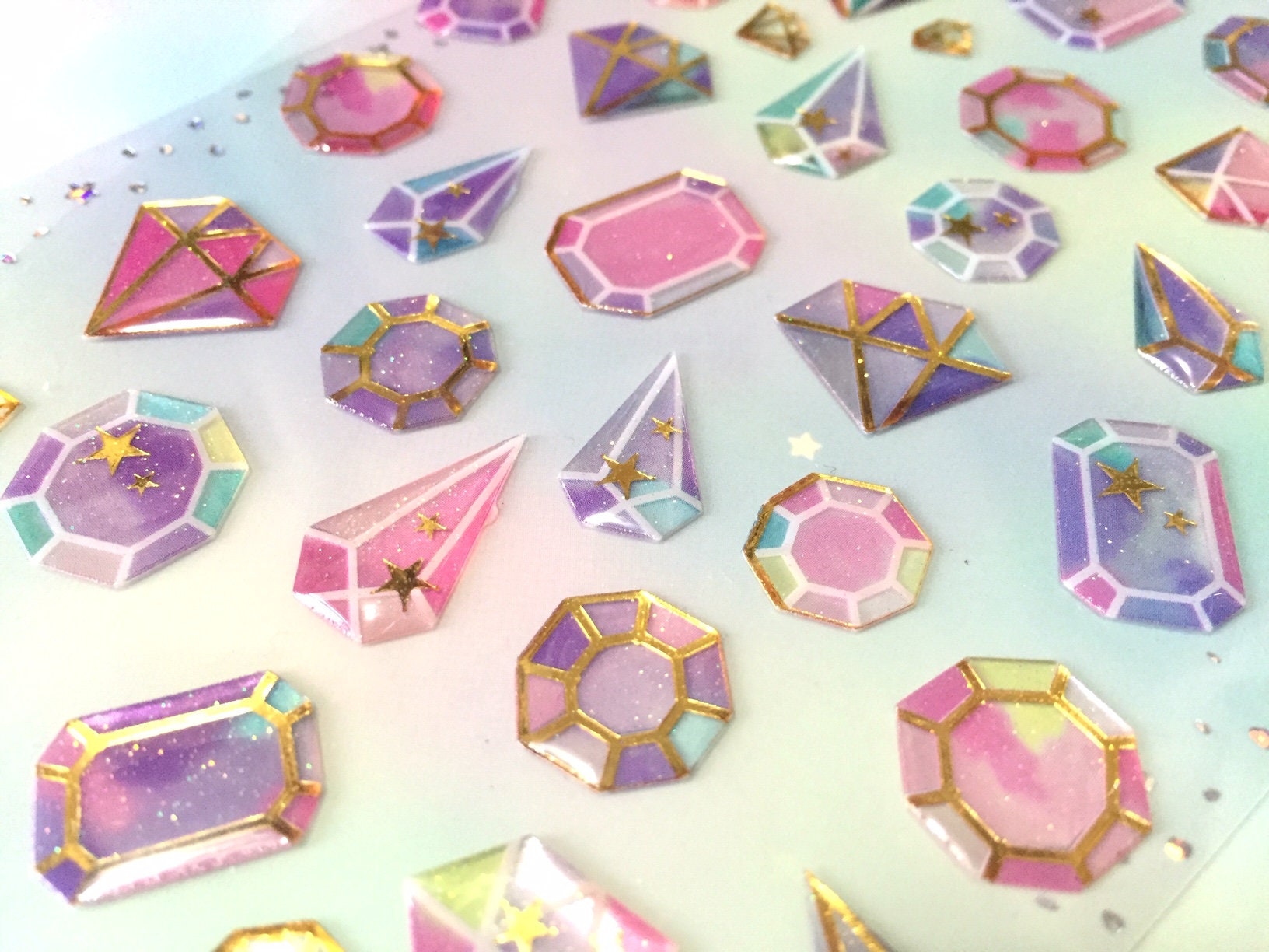 Pink Diamond Sticker Diamond Shape Diamond Pattern Epoxy | Etsy