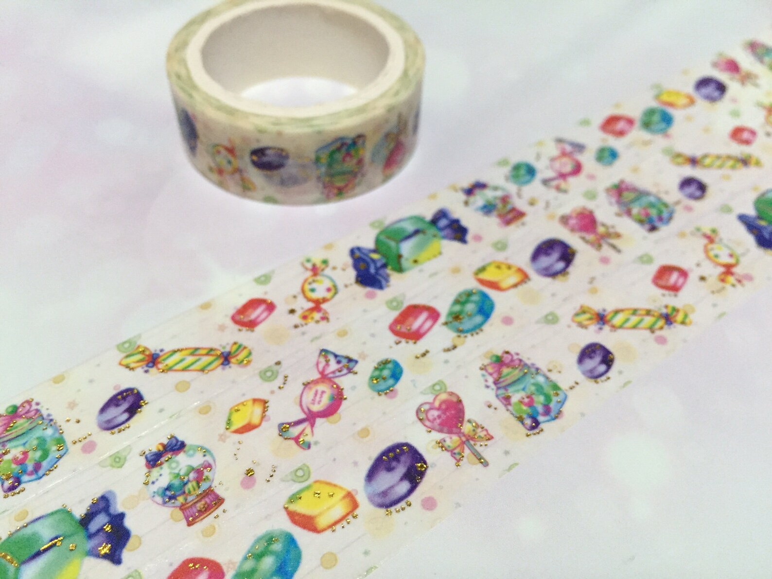 Sweet candy washi tape 5M handmade candy themed lollipop candy | Etsy