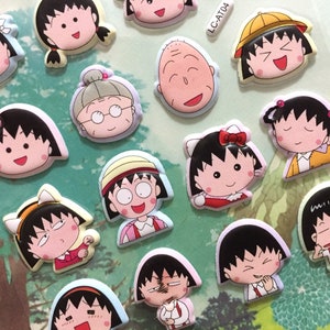 Chibi Maruko Chan Sticker Cute Girl Maruko Funny Family Sakura Family ...
