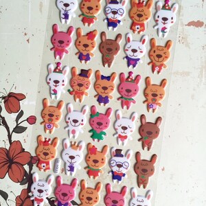 Happy Rabbit Sticker Cartoon Rabbit Cute Bunny White Rabbit Brown ...