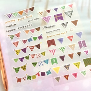 120 Birthday Themed Stickers Happy Birthday Banner Slogan Birthday Cake ...