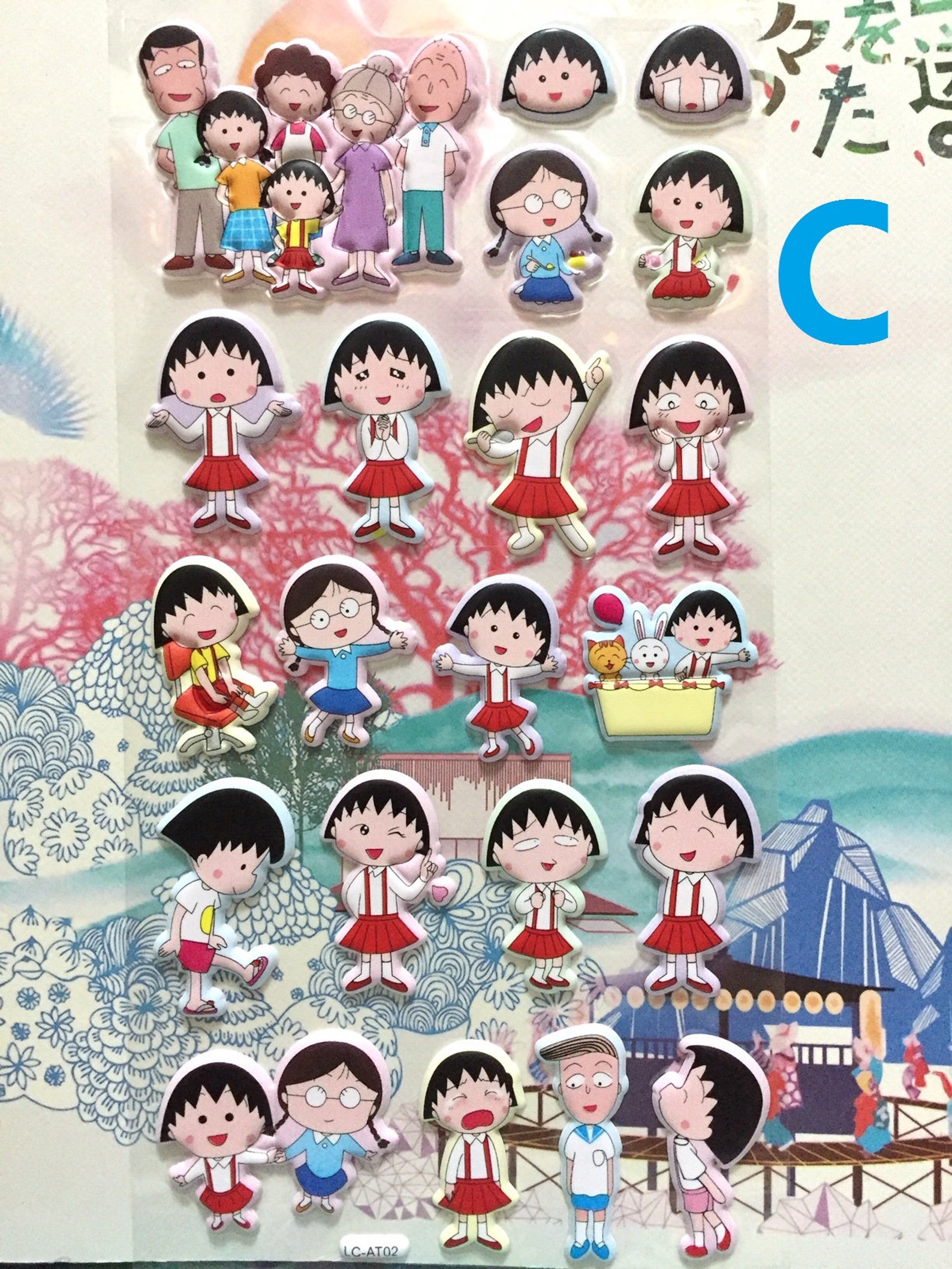 Chibi Maruko Chan Sticker Cute Girl Maruko Funny Family Sakura | Etsy