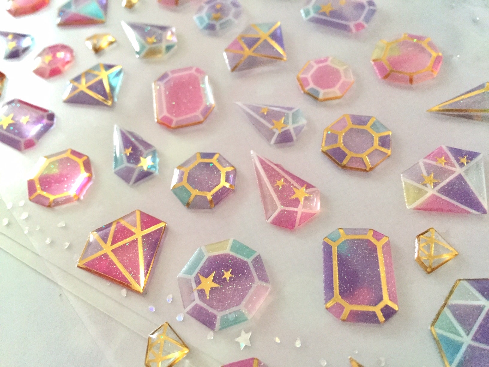 Pink Diamond Sticker Diamond Shape Diamond Pattern Epoxy | Etsy