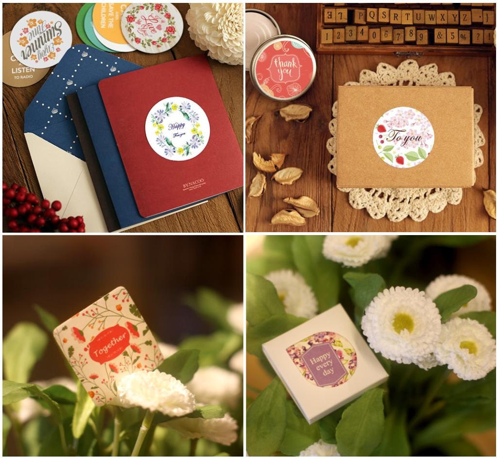 38 Flower Lable Sticker Set Rose Floral Round Sticker Colorful | Etsy