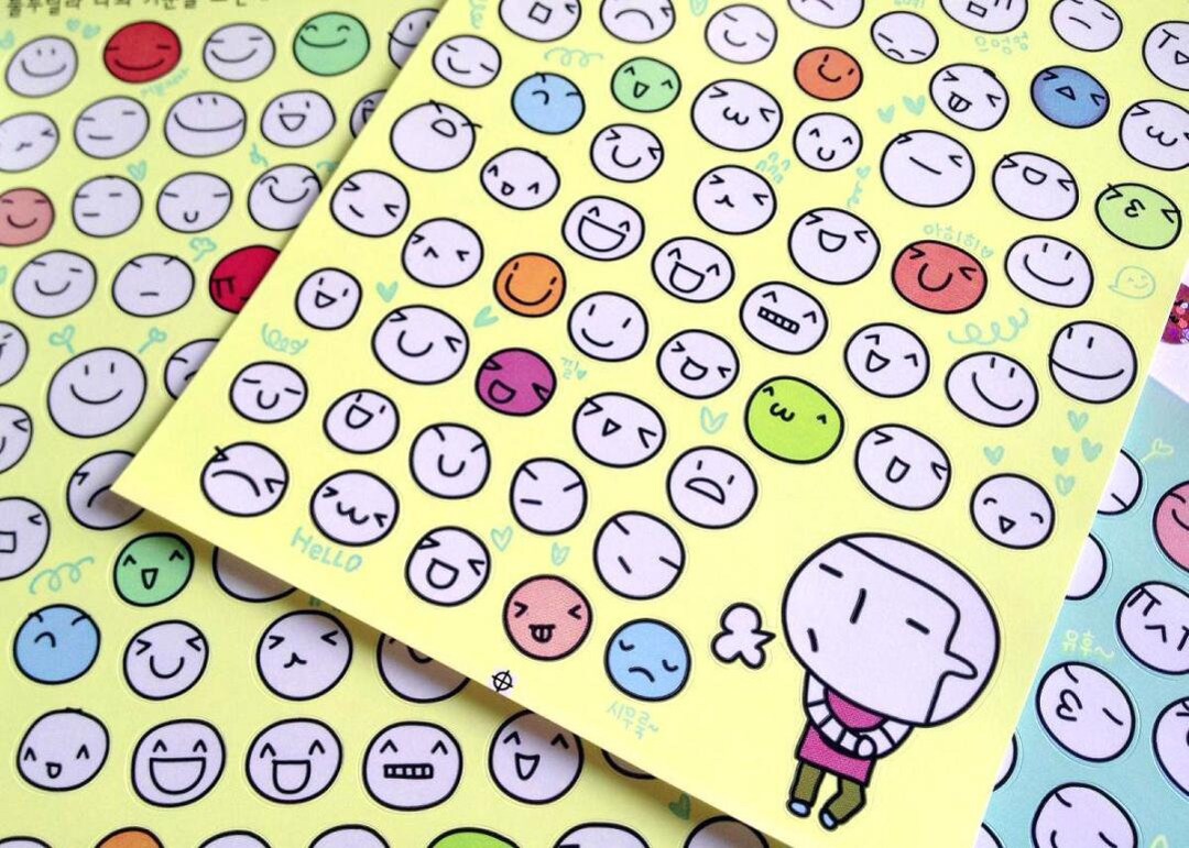 Mood Journal Mini Mood Chart Sticker Smile Face Funny Face - Etsy