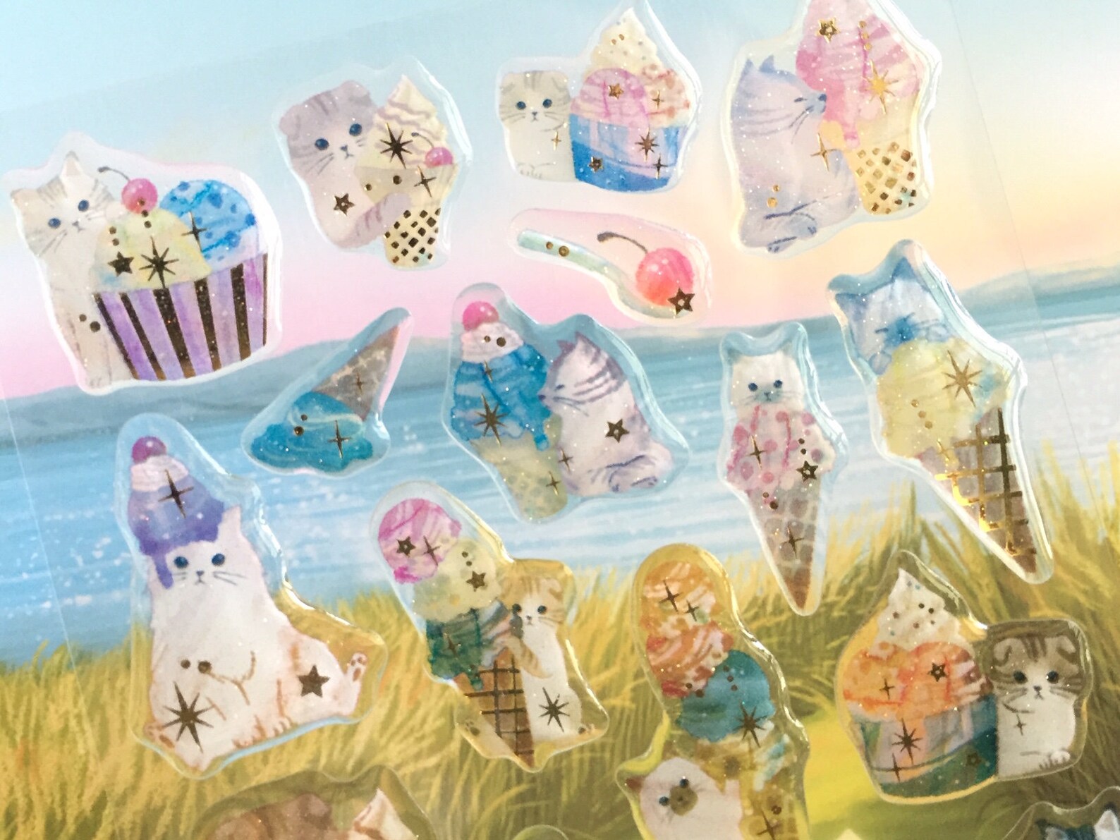 Ice Cream Cat Foodie Cat Sticker Cat Themed Dessert Food Cute - Etsy ...