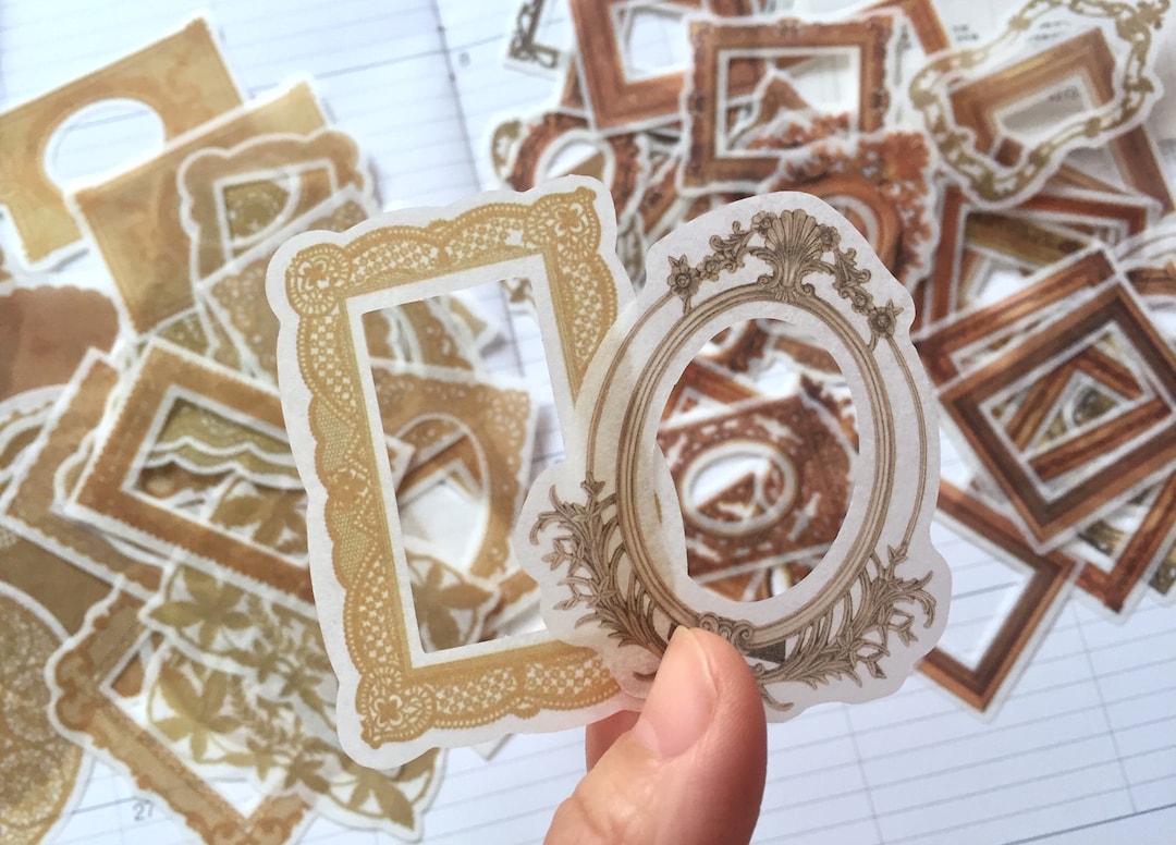 40 Frame Vintage Retro Lace Sticker Photo Frame Picture Frame Mini ...