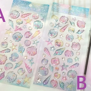 Pretty Seashell Sticker Pearl Shell Ocean Shells Oyster Shell Starfish ...