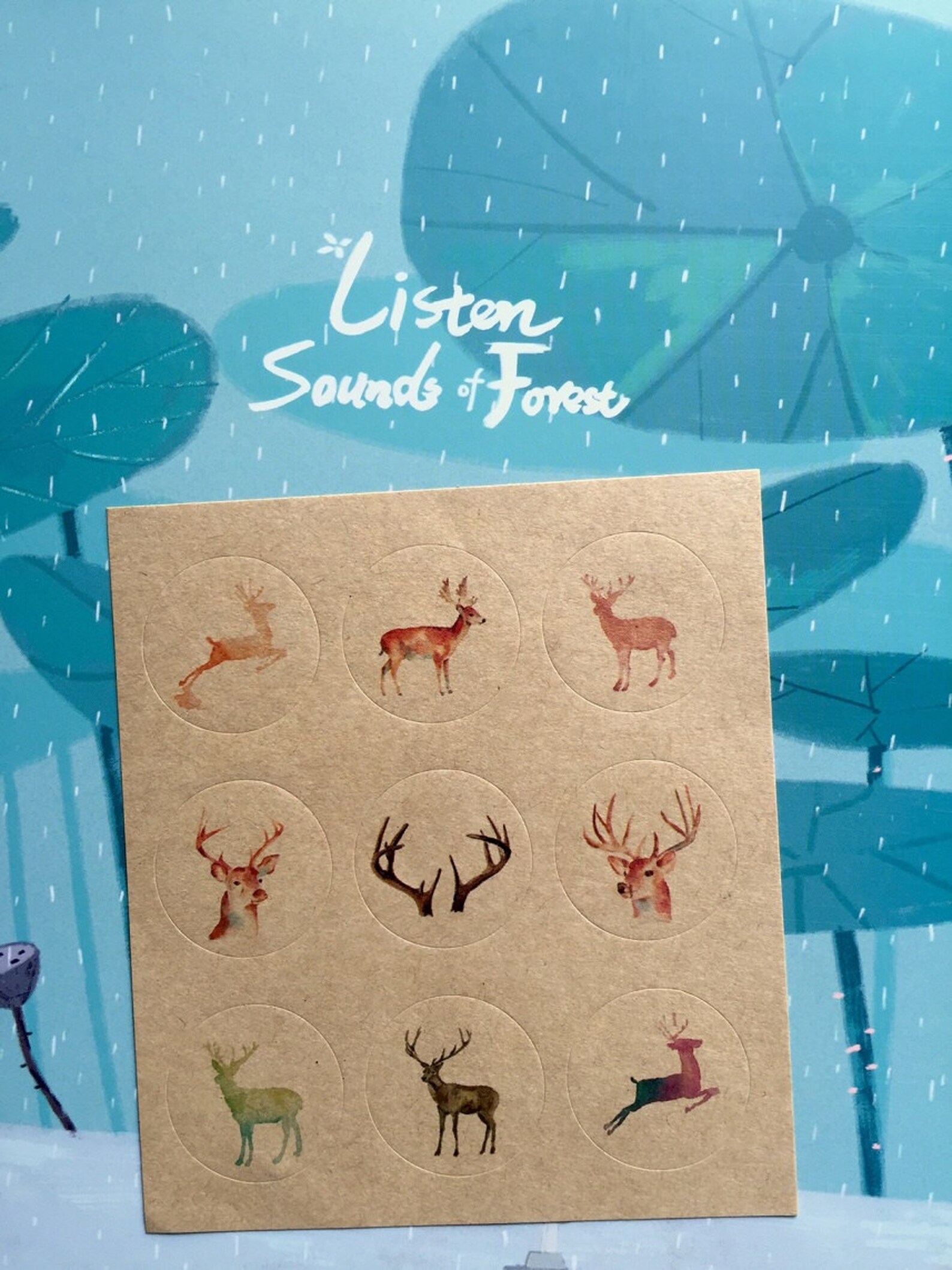 Lovely Deer Sticker Deer Deco Paper Sticker Kraft Envelope | Etsy