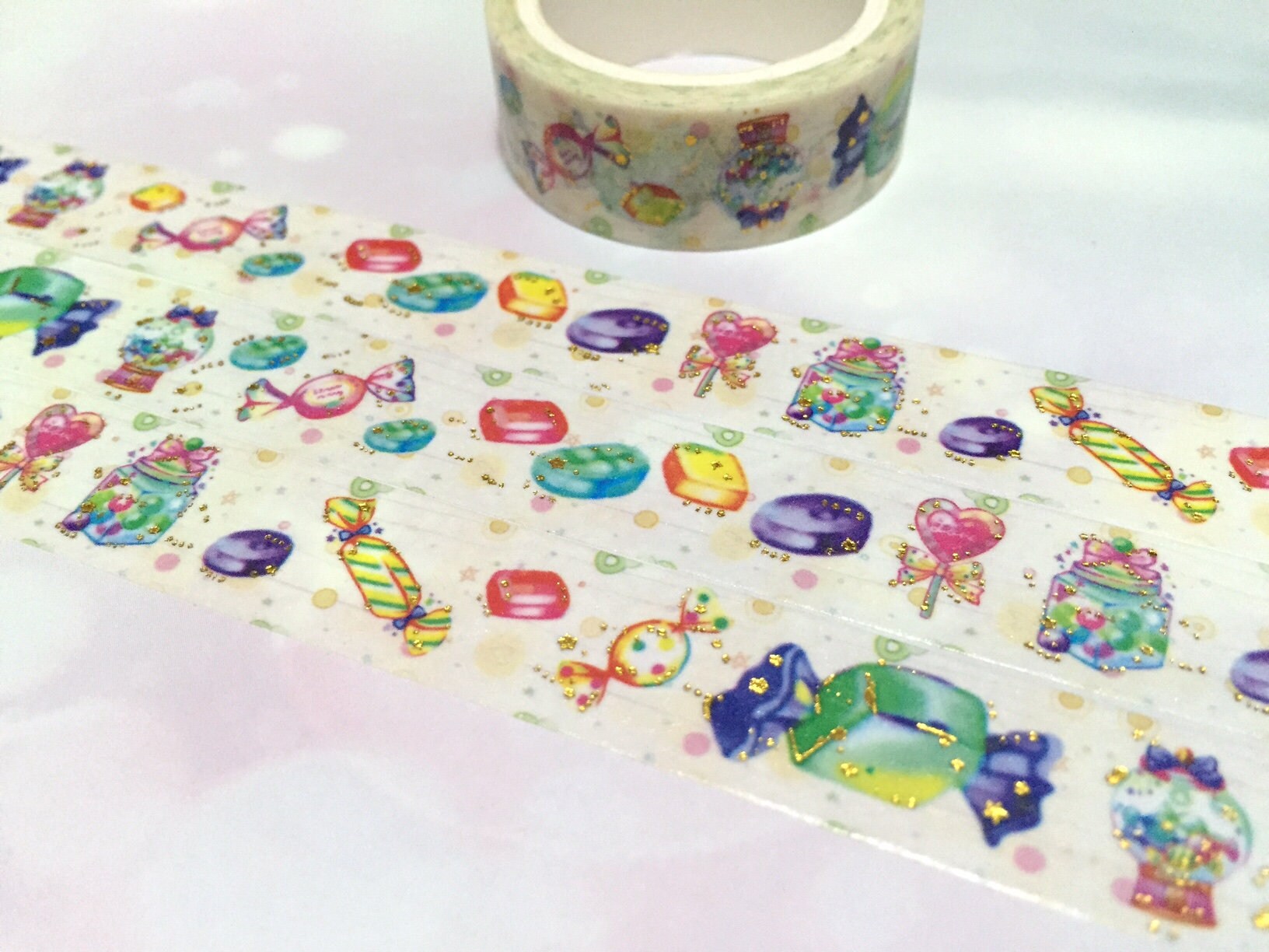 Sweet candy washi tape 5M handmade candy themed lollipop candy | Etsy