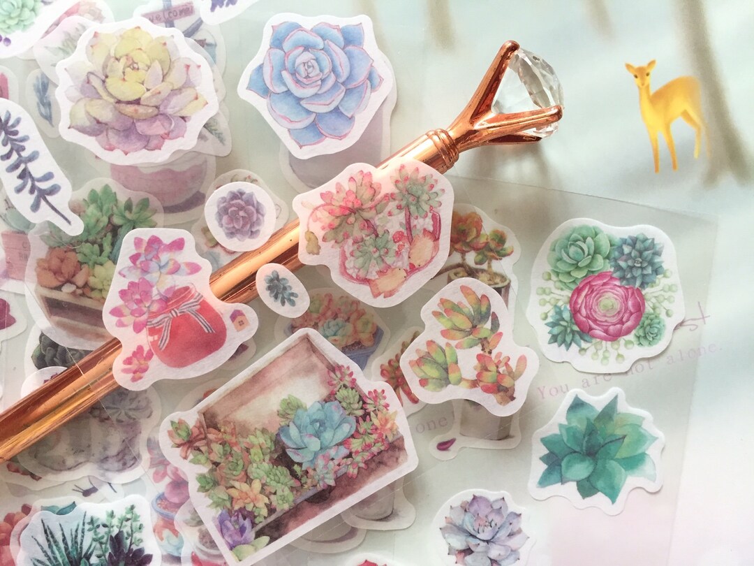 80 Cute Plant Stickers Gardening Fat Plant Succulents Plant Green Plant ...