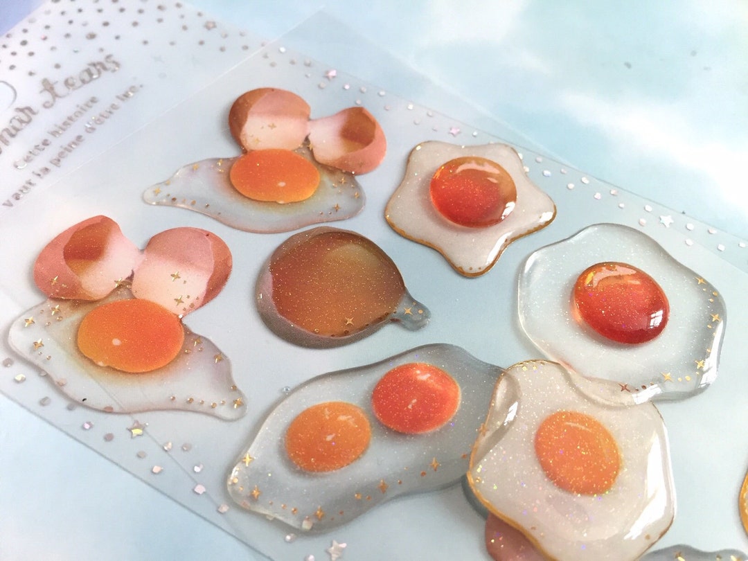 Eggs Sticker Twin Egg Yolk Transparent Egg Fake Egg Fried Egg Sunnyside ...