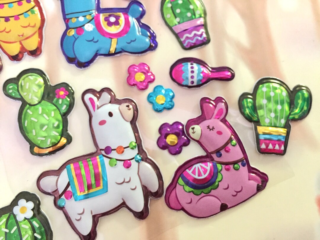 Cutest Alpaca Llama Sticker Colorful Alpaca Super Cute Cartoon Llama 3D ...