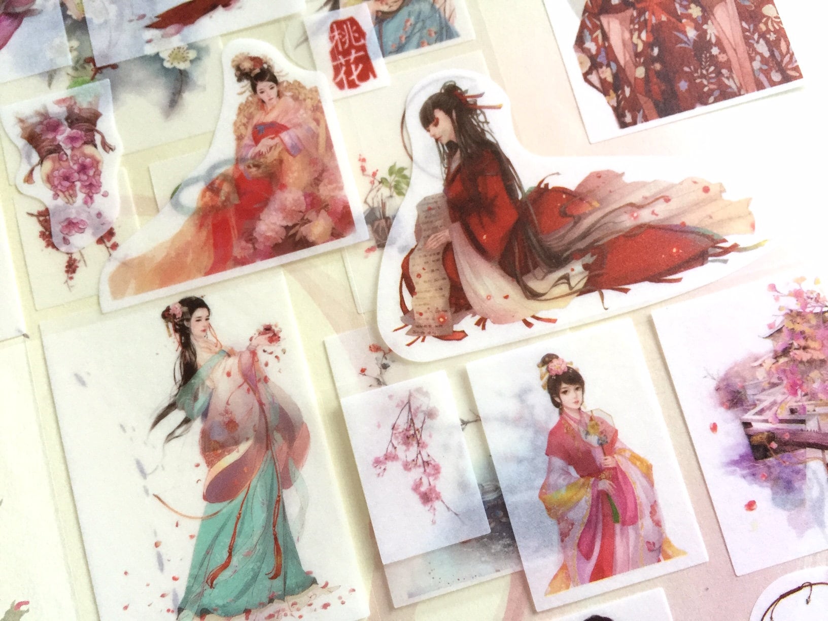 6 Sheets of Ancient Girl Sticker Asian Vintage Beauty Lovely | Etsy