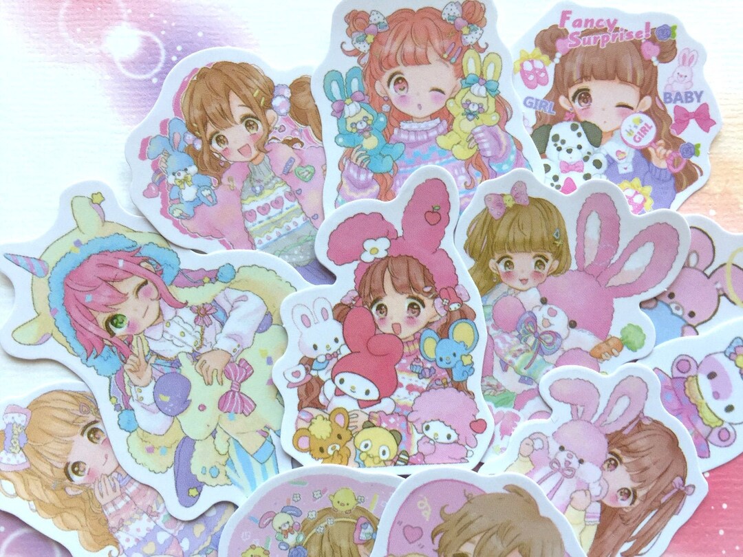 My Favorite Toys Sticker Cute Comic Girl Childhood Rabbit Toy Teen Girl ...