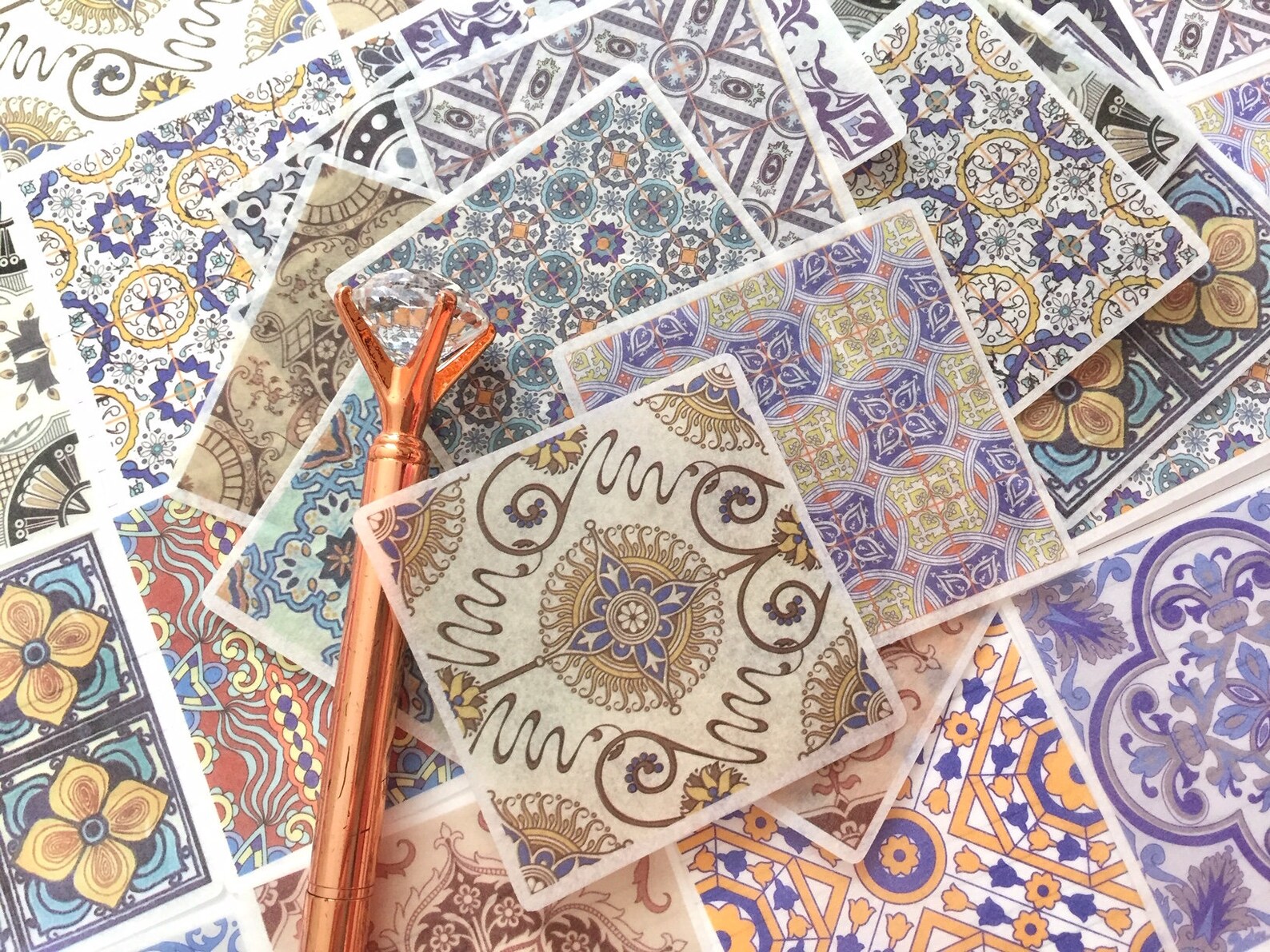 Mini Tile Stickers Tile Pattern Retro Boho Tile Vintage - Etsy