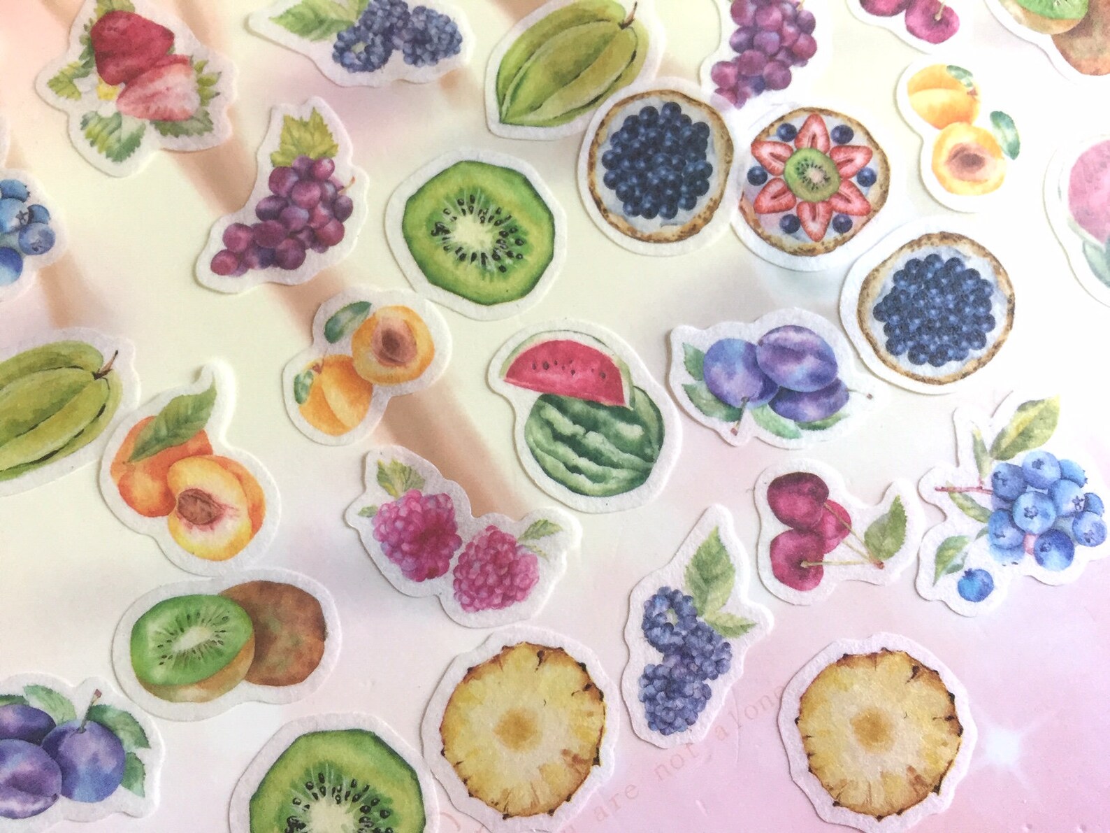 32 Rainbow Fruit Sticker Berry Fruit Summer Fruit Watercolor | Etsy