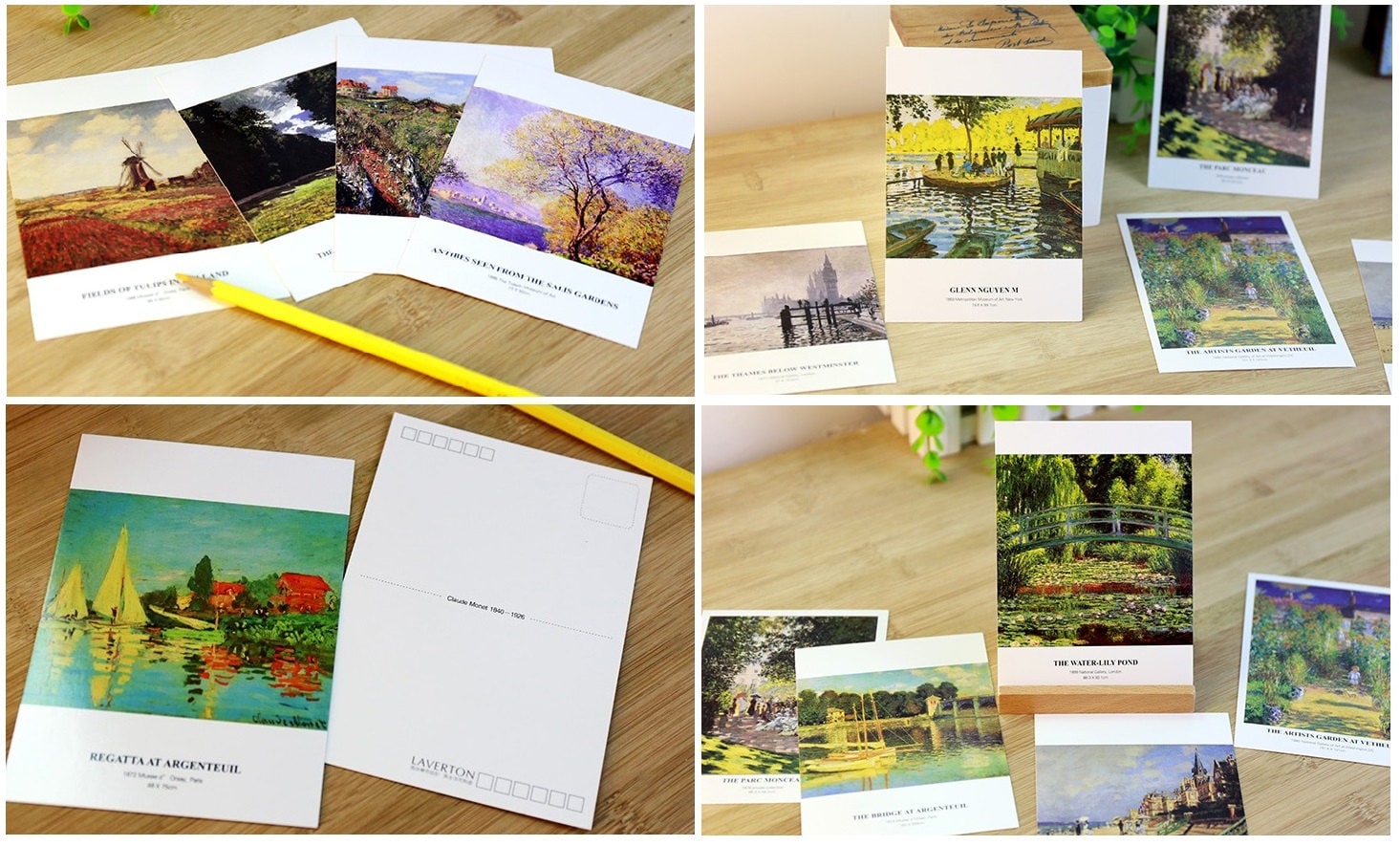 Claude Monet Postcard 30 Classic Collection Canvas Art Print - Etsy