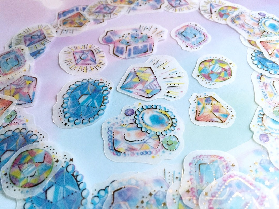 48 Colorful Diamond Stickers Hung Diamond Gemstone Jewelry Treasure Box ...