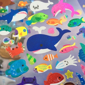 Super Cute Sea Animal Sticker Tropical Fish Sealion Ray Fish Sea Seal ...