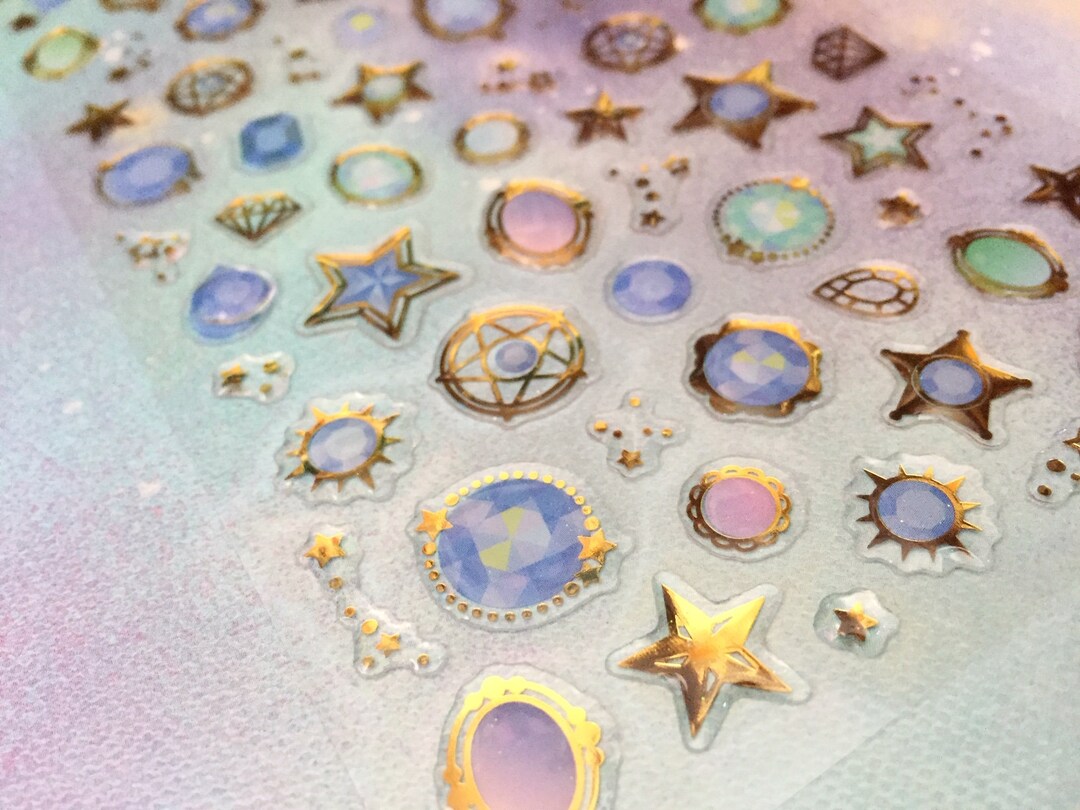 Blue Diamond Epoxy Sticker Star Shaped Raw Diamond Magic Circle ...