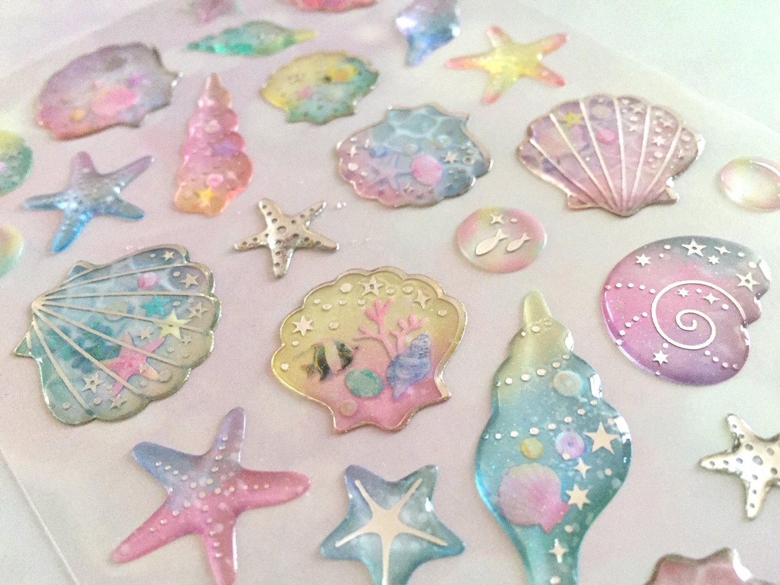 Pretty Seashell Sticker Pearl Shell Ocean Shells Oyster Shell Starfish ...