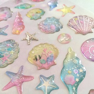 Pretty Seashell Sticker Pearl Shell Ocean Shells Oyster Shell Starfish ...