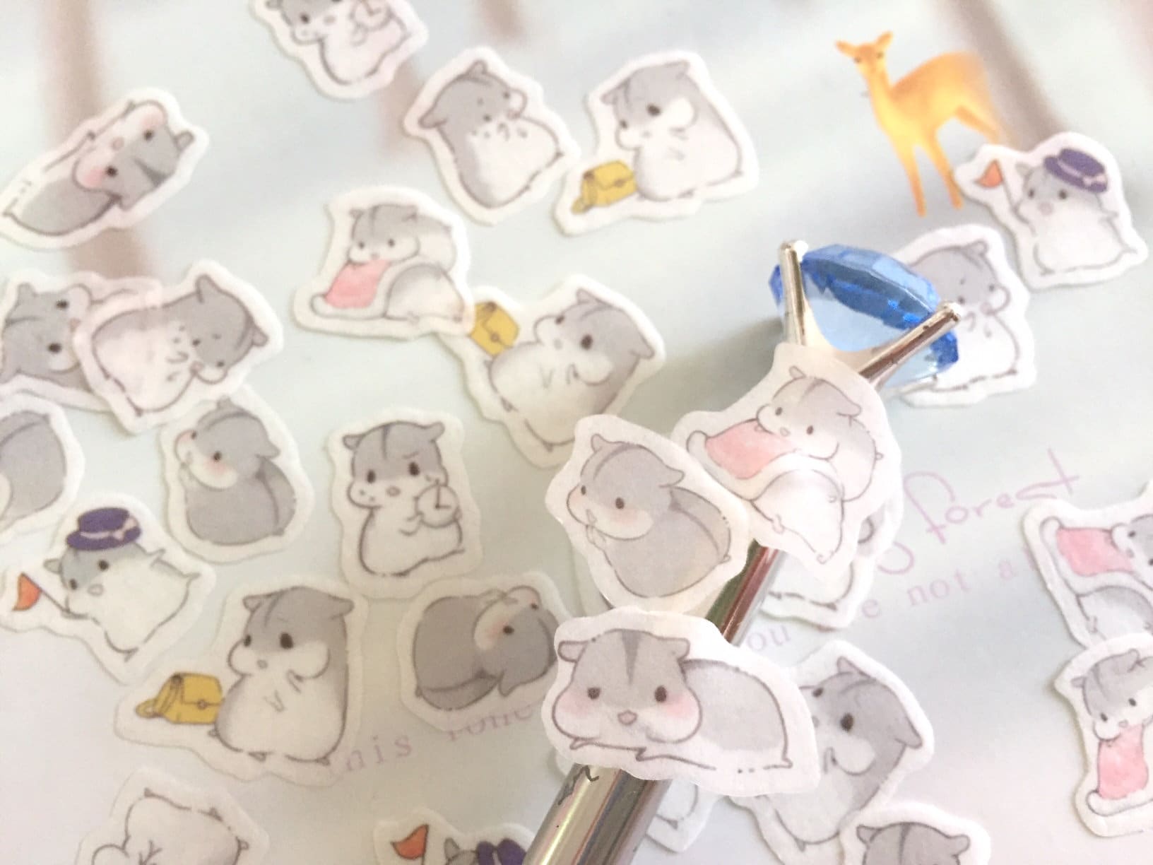 Grey Dwarf Hamster Stickers Cute Pet Hamster Baby Cartoon | Etsy