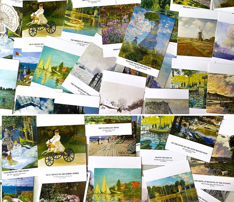 Claude Monet Postcard 30 Classic Collection Canvas Art Print - Etsy