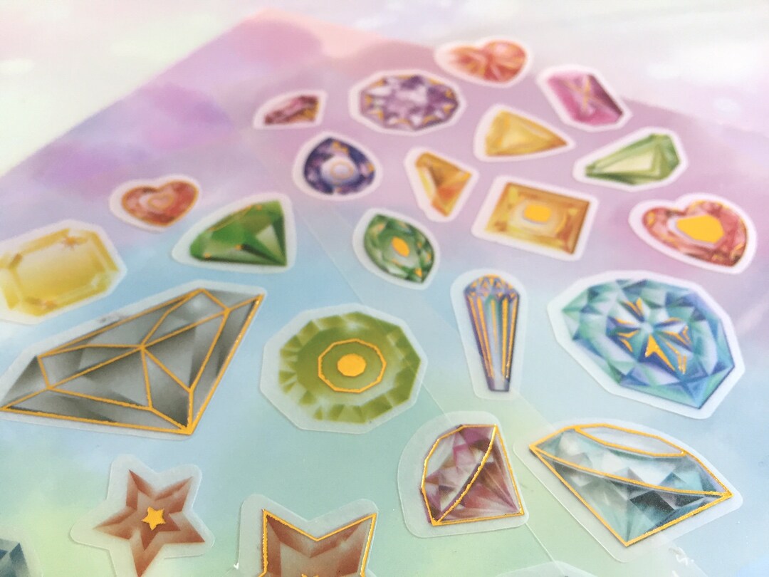 3 Sheets Diamond Gemstone Sticker Rainbow Diamond Teardrop Jewelry ...