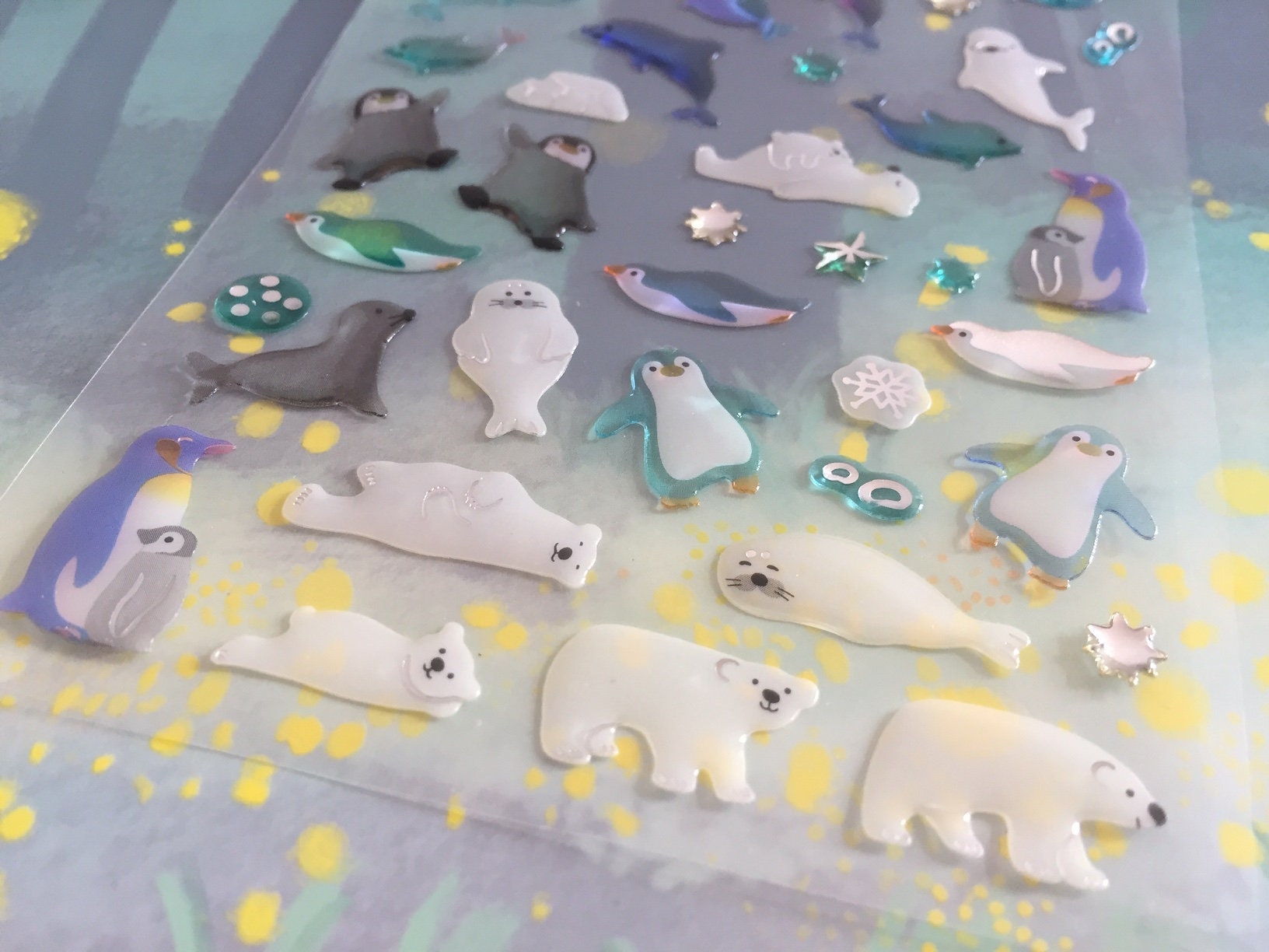White Dolphin Cute Penguin Epoxy Sticker South Pole Animals North Pole ...