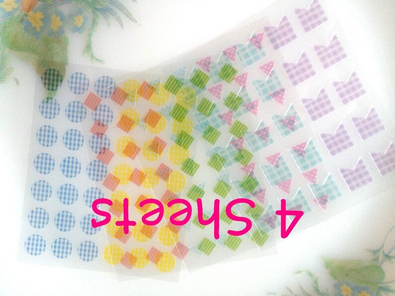 Geometric Reminder Stickers Colorful Polka Dot Stripe Sticker - Etsy