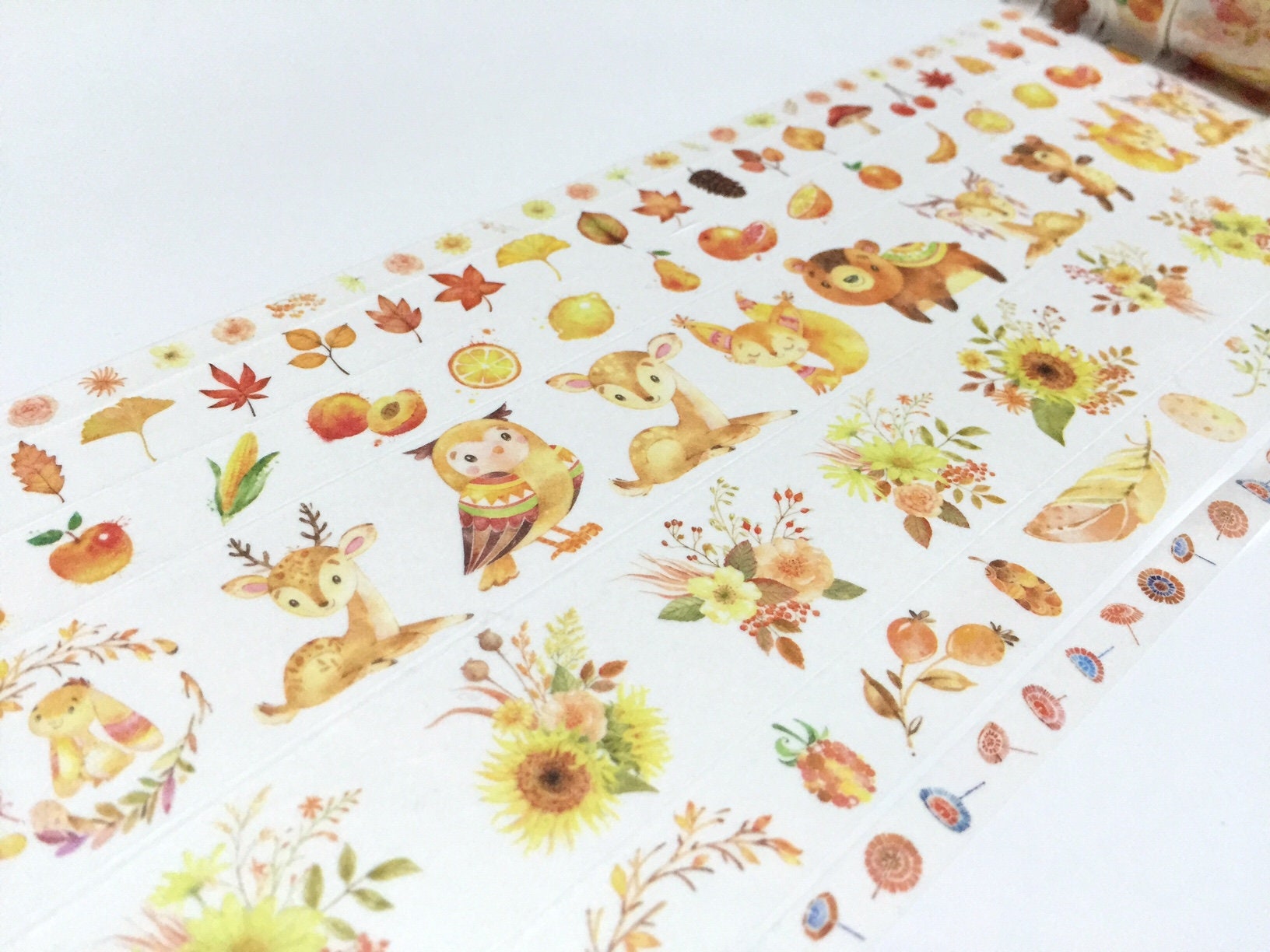 7 Rolls Autumn Forest Washi Sticker Tape Fall Seasons Autumn | Etsy