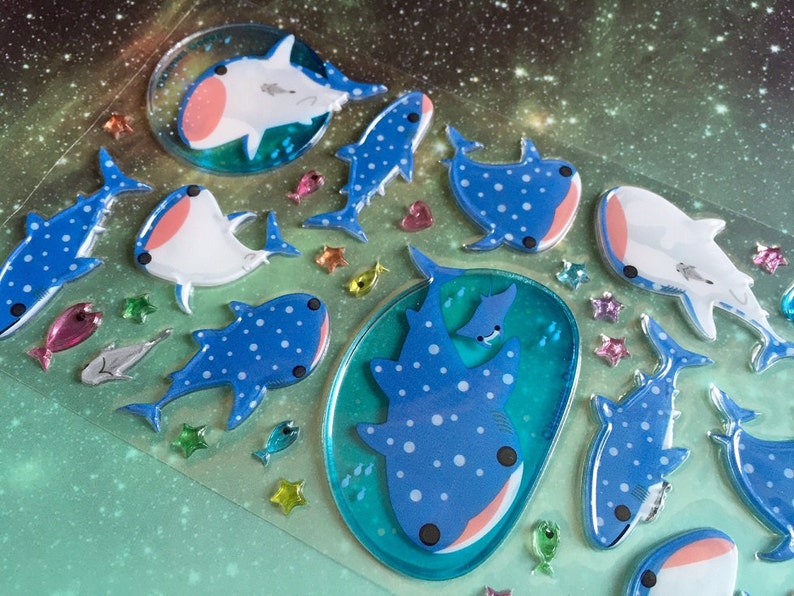 Deep sea fish cute fish sticker blue whale under the sea fish | Etsy