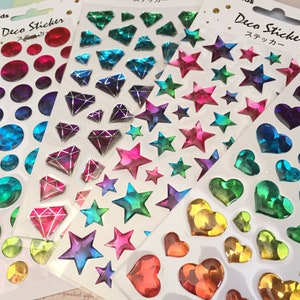 Rainbow Diamond Sticker Crystal Gemstone Epoxy Sticker Gradient ...