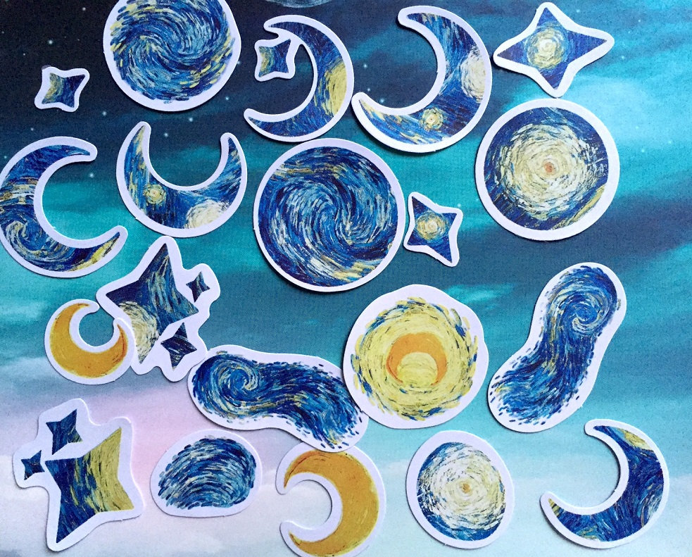 Starry Light Theme Sticker Beautiful Night Sky Van Gogh | Etsy