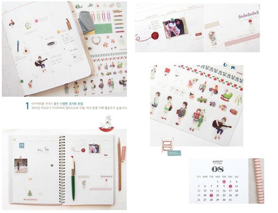 9 Sheets Girl Diary Stickers Collage Girl School Life Sticker - Etsy