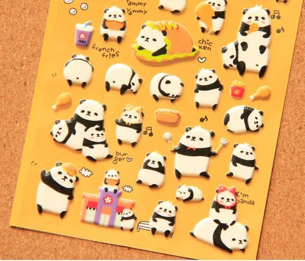 Panda Puffy Sticker Cute Animal Kawaii Pet Label Wildlife | Etsy